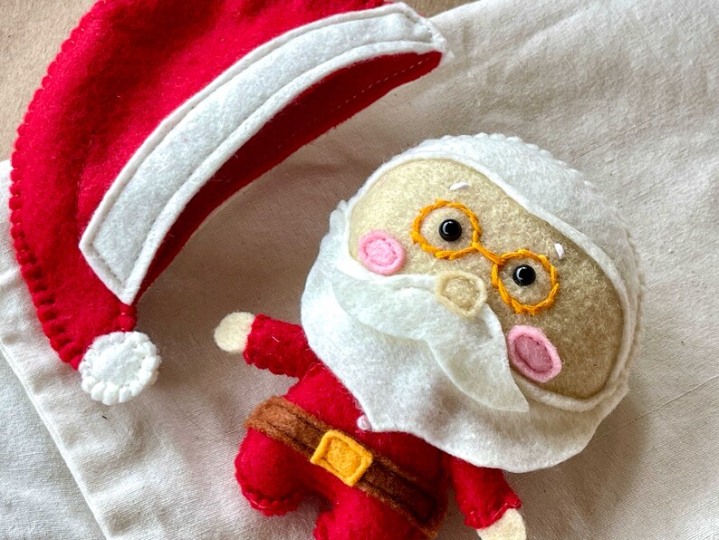 Christmas PDF Pattern Felt Santa Claus / Felt Santa Sewing - Etsy