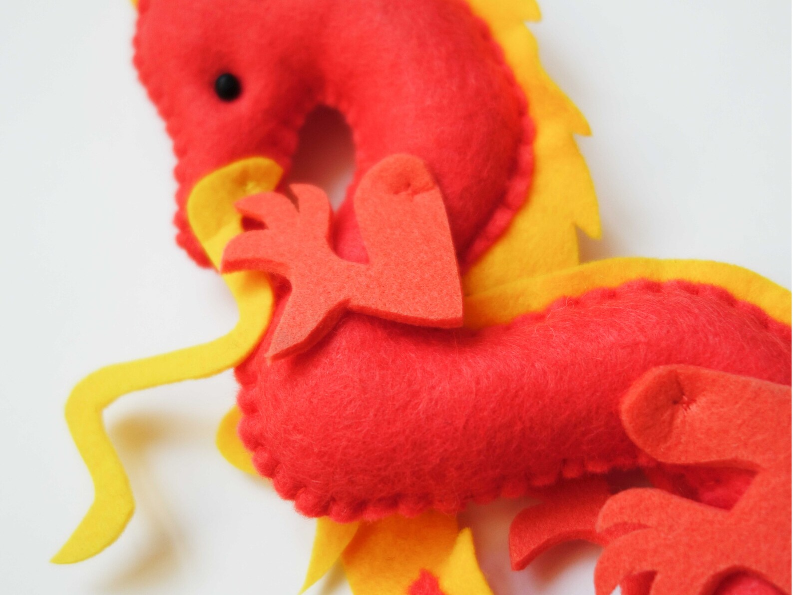 PDF Chinese Dragon Felt Pattern / Red Dragon Felt Easy Sewing - Etsy