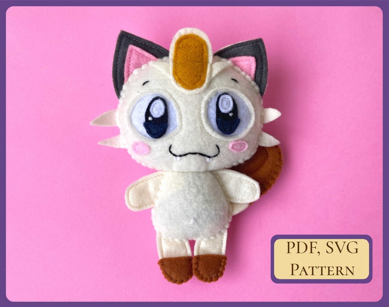 PDF Meowth Toy Pattern / Felt Easy Sewing Pattern / Pokemon - Etsy