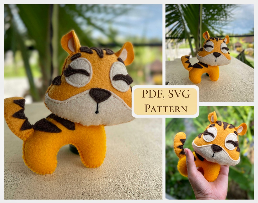 Tiger Felt Pattern / Felt Tiger Sewing Pattern / Safari Animal PDF ...