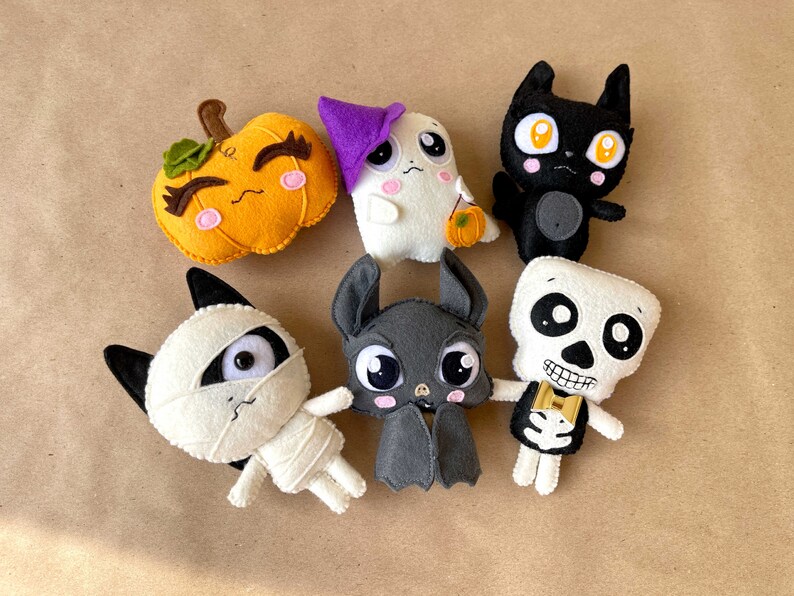 PDF Set 6 of Halloween Felt Pattern / Halloween Soft Felt - Etsy