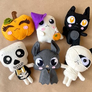 PDF Set 6 of Halloween Felt Pattern / Halloween Soft Felt Ornament ...