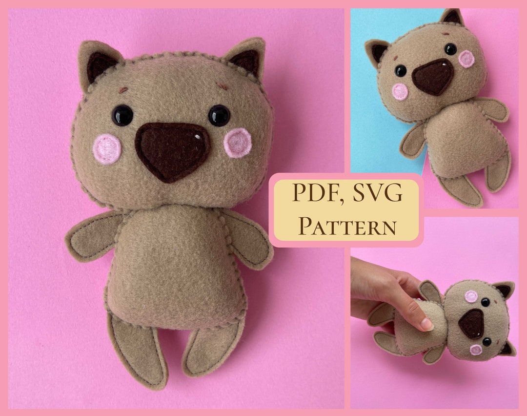 Wombat PDF Felt Toy Pattern / Felt Easy Sewing Doll Pattern / Cute ...
