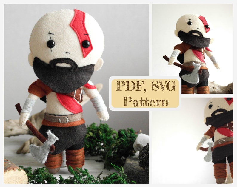 PDF Kratos Doll Pattern / Felt Easy Sewing Pattern / God of - Etsy