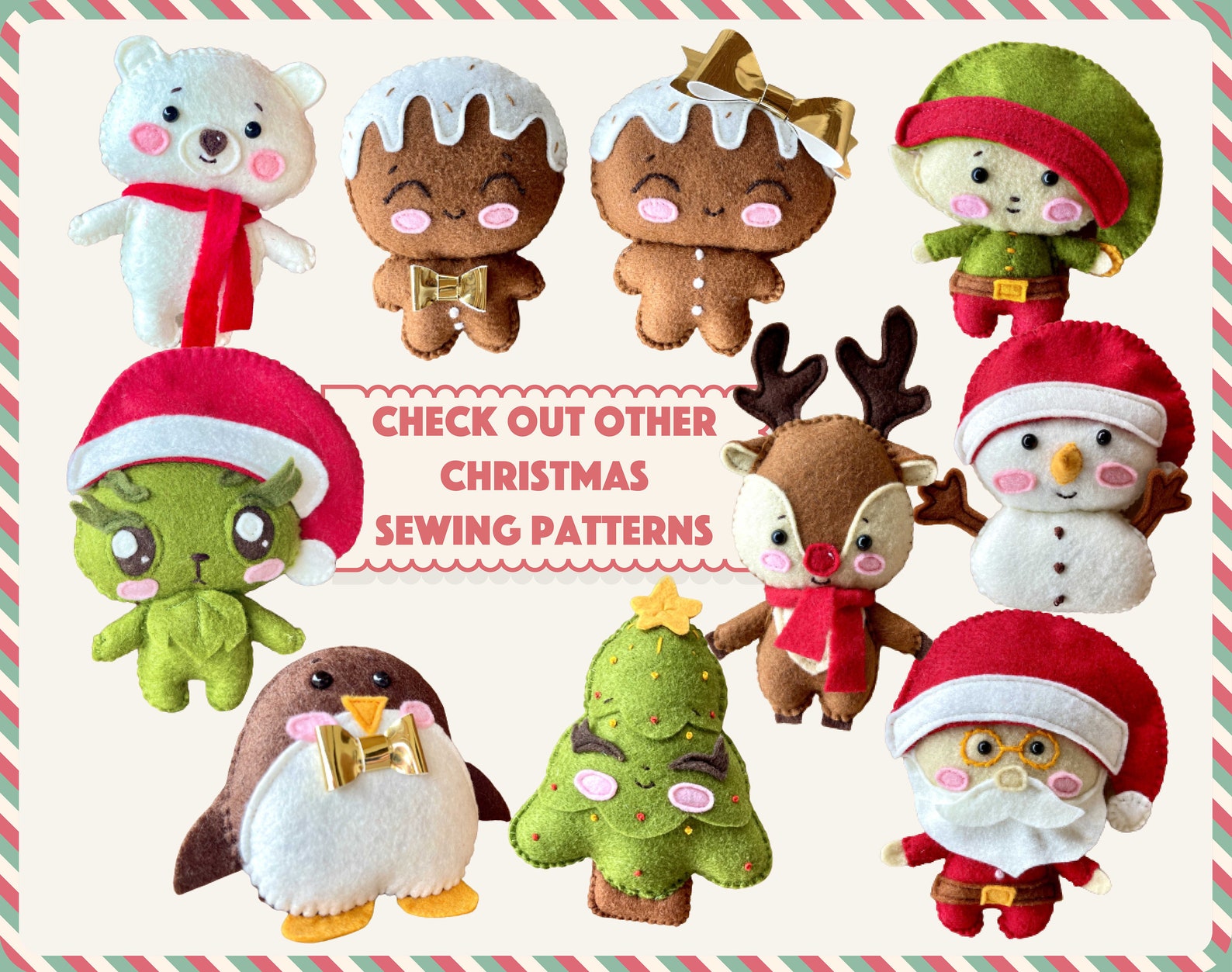 Christmas PDF Pattern Felt Santa Claus / Felt Santa Sewing - Etsy