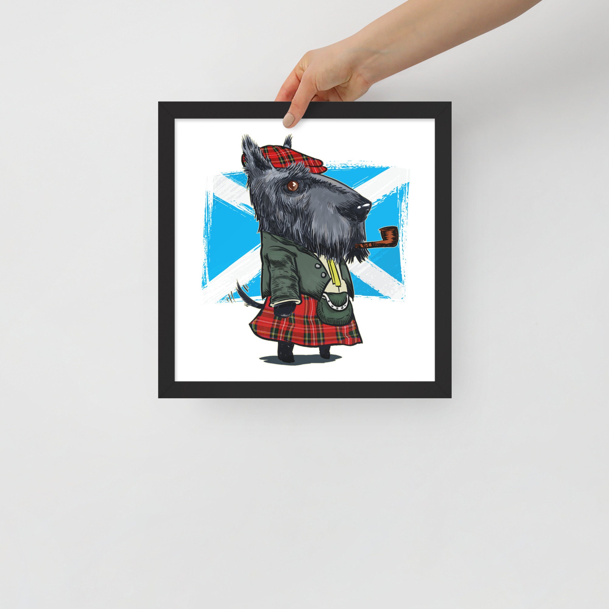 Scottish Terrier Kilt Scotland Flag Dog Lover Framed Poster - Etsy