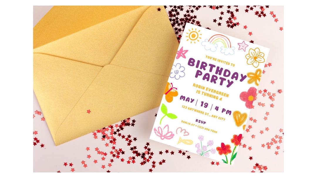 Birthday Invitation DIGITAL DOWNLOAD Editable DIY Template - Etsy