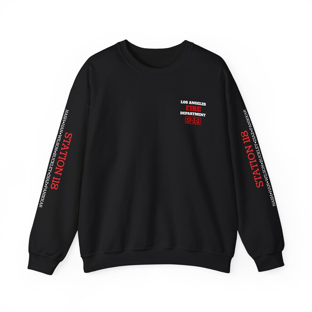 9-1-1 TV Show Fire Department Embroidered Crewneck Sweatshirt | Cozy ...