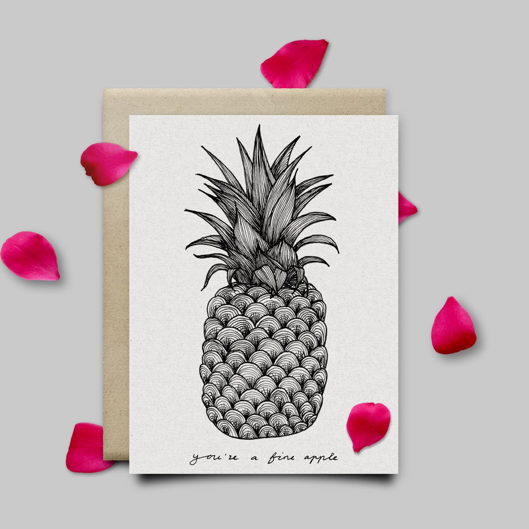 You're a Fine Apple Card, Pineapple Print. A6 - Etsy
