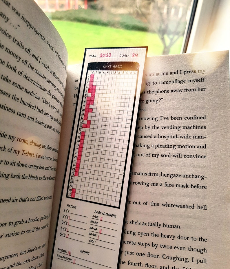 Usable Bookmark, Yearly Book Tracker, Reading Challenge, Galaxy ...