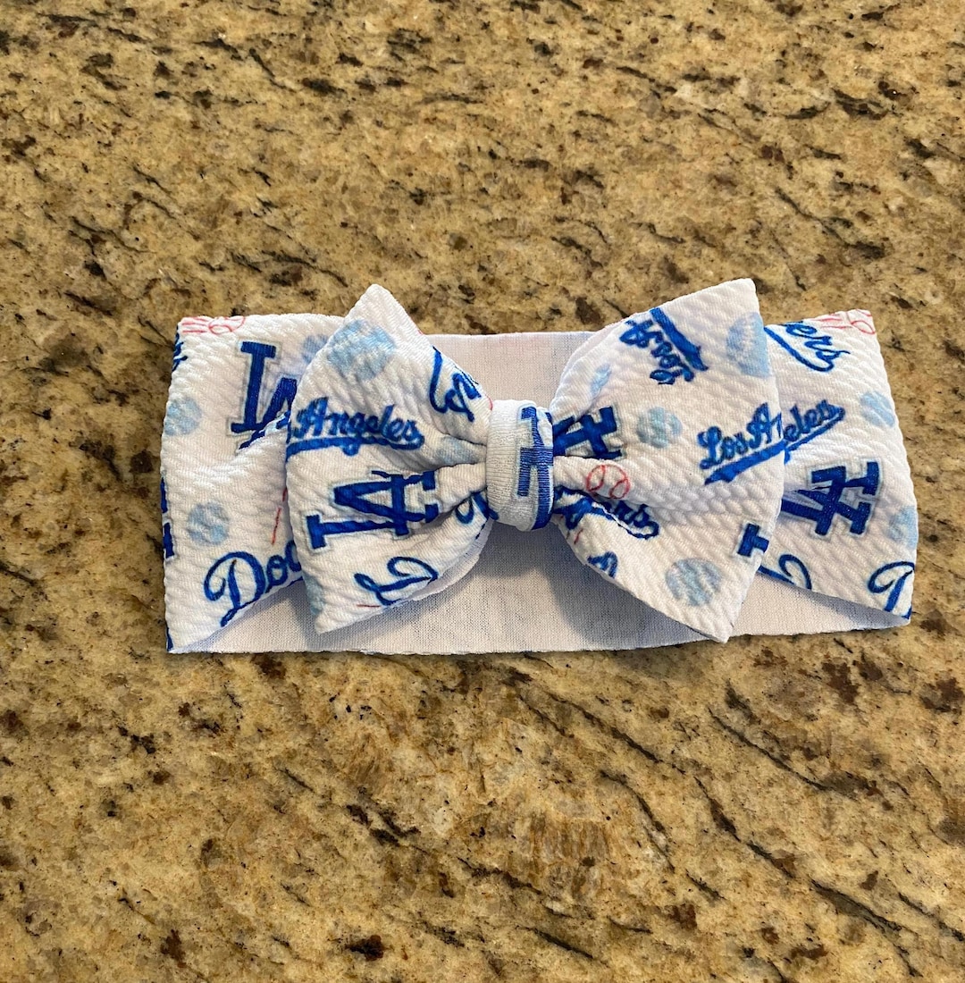 LA Dodgers Baseball MINI Headwrap Bow for Baby - Etsy