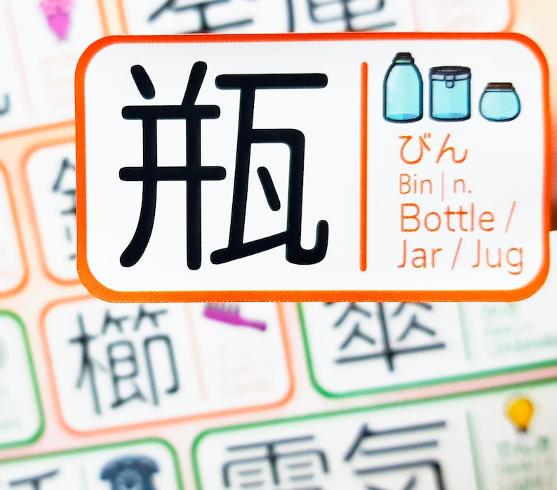 Kanji Memorization Sticker Sheet 2 "household Objects" - Etsy