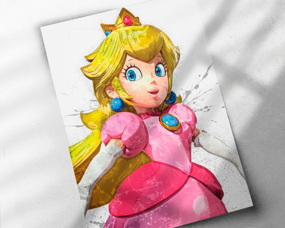 Princess Peach Poster Canvas Print Framed Print Kids - Etsy