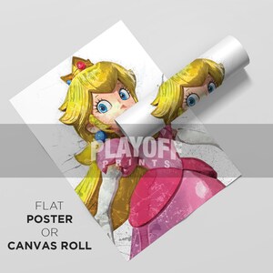Princess Peach Poster Canvas Print Framed Print Kids - Etsy