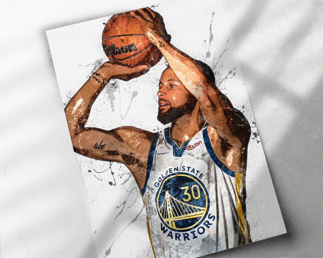 Stephen Curry Poster Golden State Warriors Canvas Print, Sports Framed ...