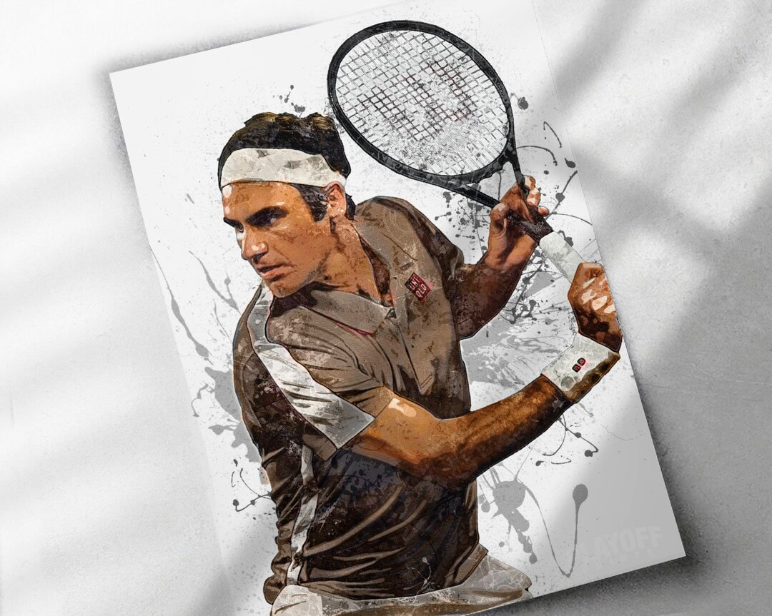 Roger Federer Poster Canvas Print, Sports Framed Print, Tennis Poster ...