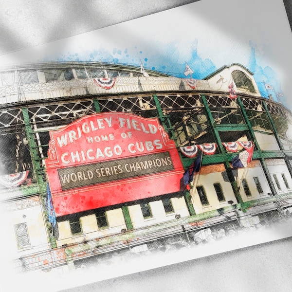 Wrigley Field Sketch - Etsy