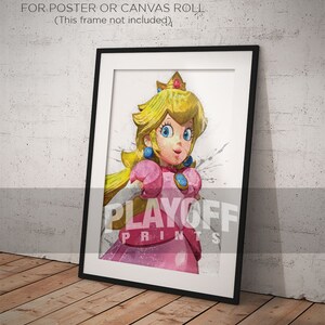 Princess Peach Poster Canvas Print Framed Print Kids - Etsy