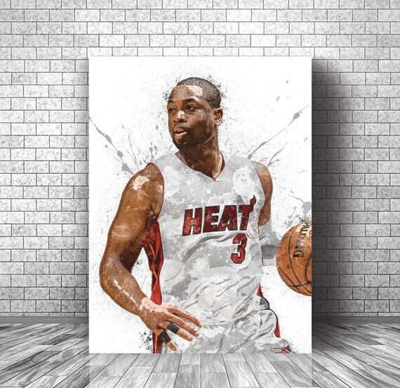 Dwyane Wade Poster Miami Heat Canvas Print Sports Art | Etsy