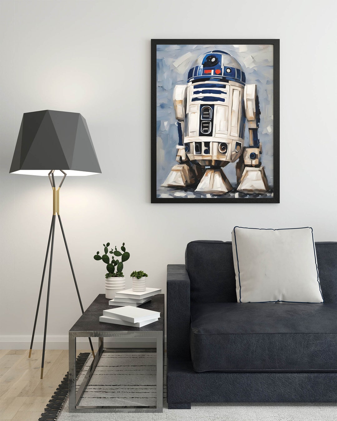 R2-D2 Painting, Star Wars Painting Printed Poster or Canvas Wrap, Kids ...