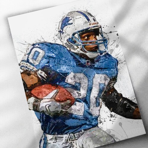 Barry Sanders Poster Detroit Lions Wall Art Printable Man - Etsy