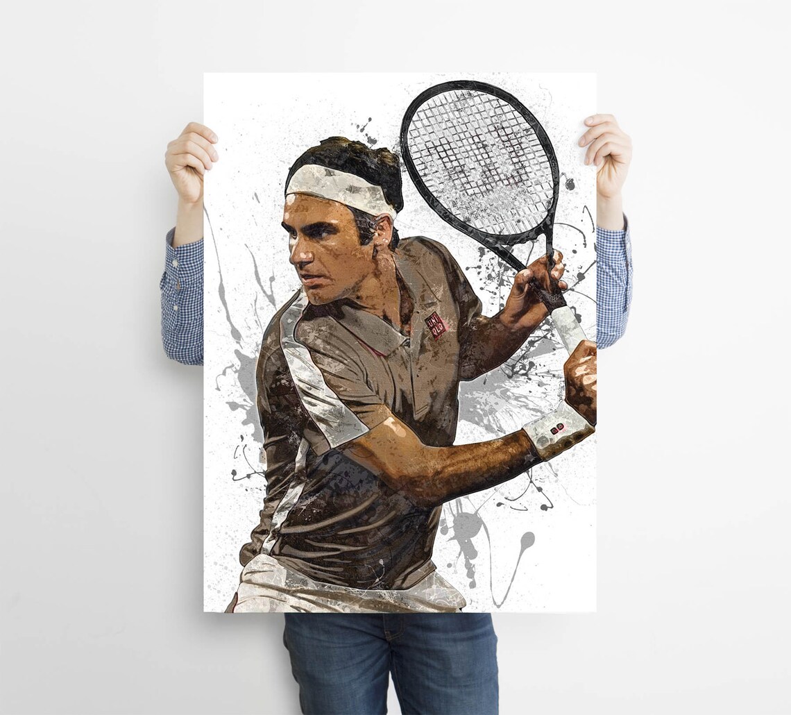 Roger Federer Poster Canvas Print Sports Art Print Tennis | Etsy