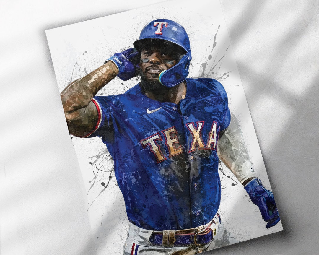 Adolis Garcia Poster, Texas Rangers Canvas Print, Sports Art Print ...