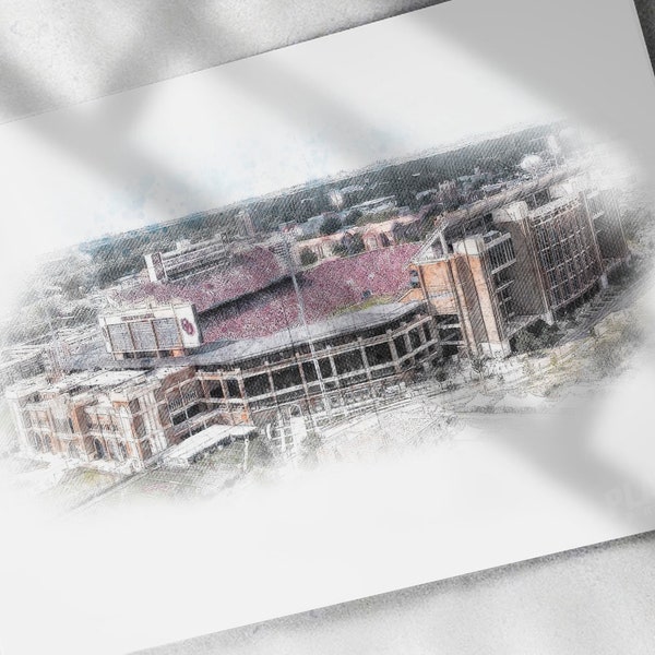 Oklahoma Memorial Stadium Wall Art - Etsy