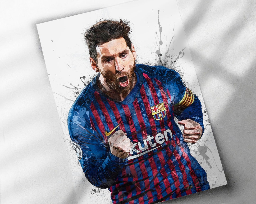 Lionel Messi Poster Canvas Print, Sports Framed Print, Soccer Poster ...