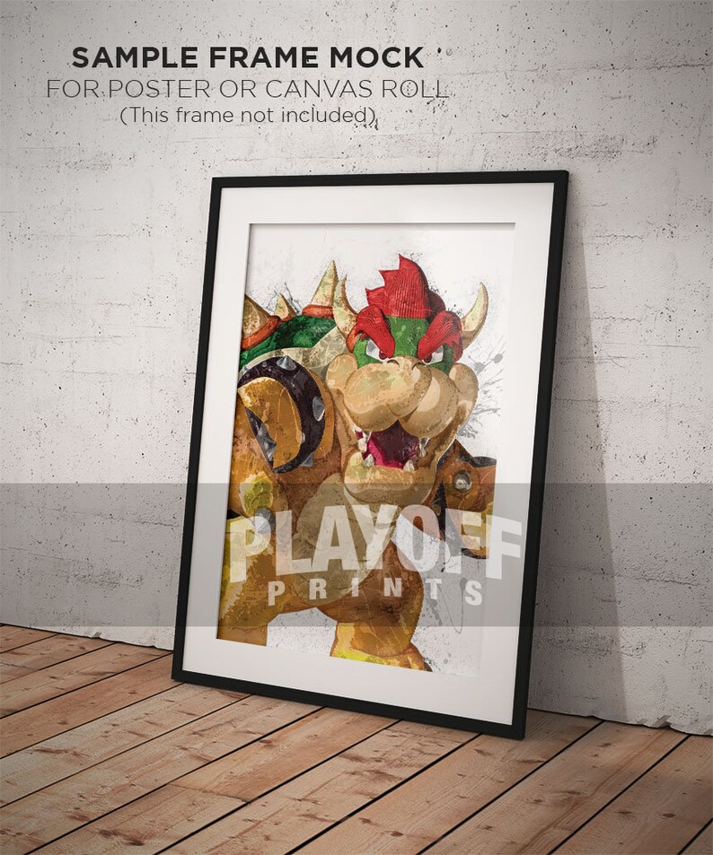 Bowser Poster Canvas Print Framed Print Poster Man Cave - Etsy