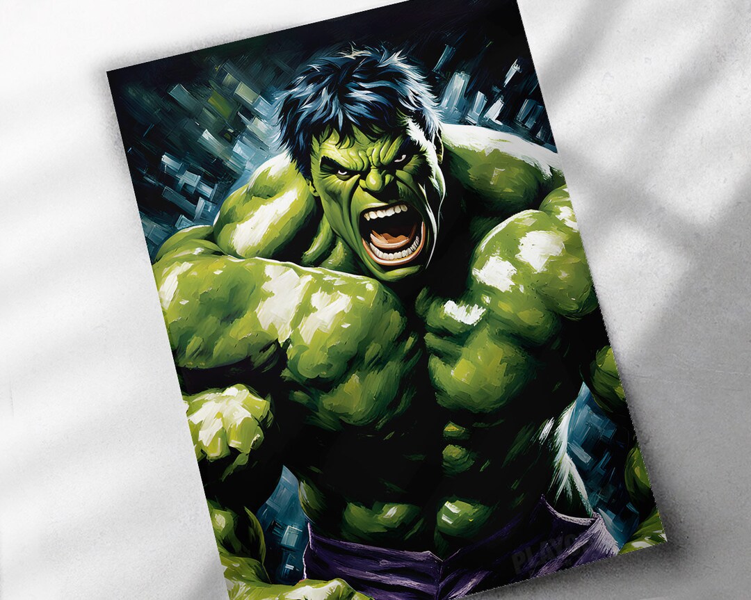 The Incredible Hulk Poster Canvas Print, Framed, Kids Decor, Man Cave ...