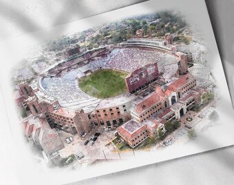 Fsu Stadium Drawing - Etsy