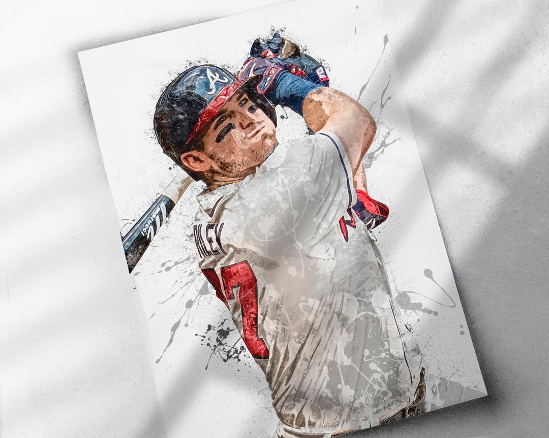 Austin Riley Poster, Atlanta Braves Poster Canvas Print, Framed Art ...