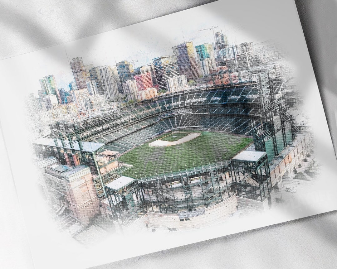 Colorado Rockies Stadium Coors Field, Drawing, Sketch, Watercolor ...