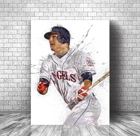 Mike Trout Poster Los Angeles Angels Poster Canvas Print | Etsy