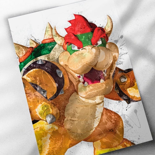 Bowser Poster Canvas Print Framed Print Poster Man Cave - Etsy