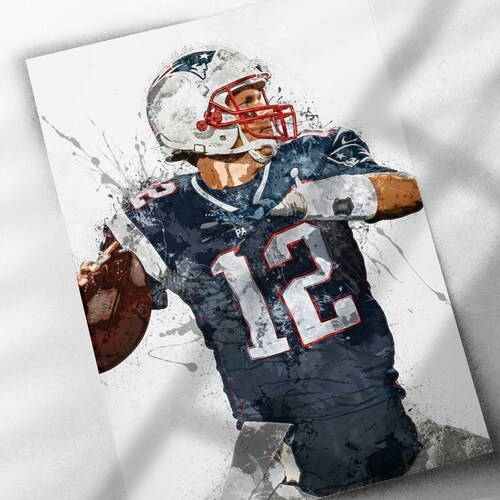 New England Tom Brady Portrait Sports Print Art 11x17 - Etsy