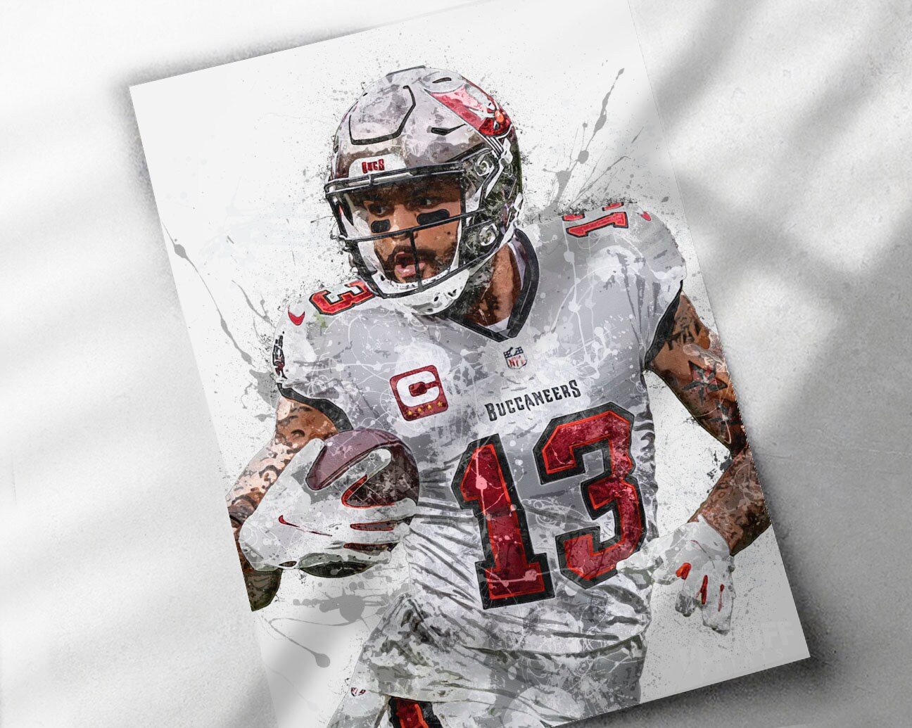 Canvas Wrap Tampa Bay Buccaneers Mike Evans Poster Kids Room Bar Man ...