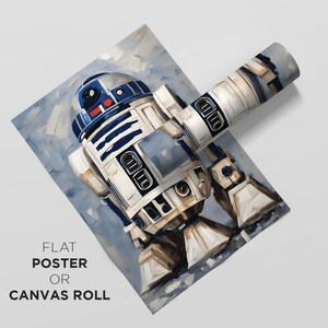 R2-D2 Painting, Star Wars Painting Printed Poster or Canvas Wrap, Kids ...