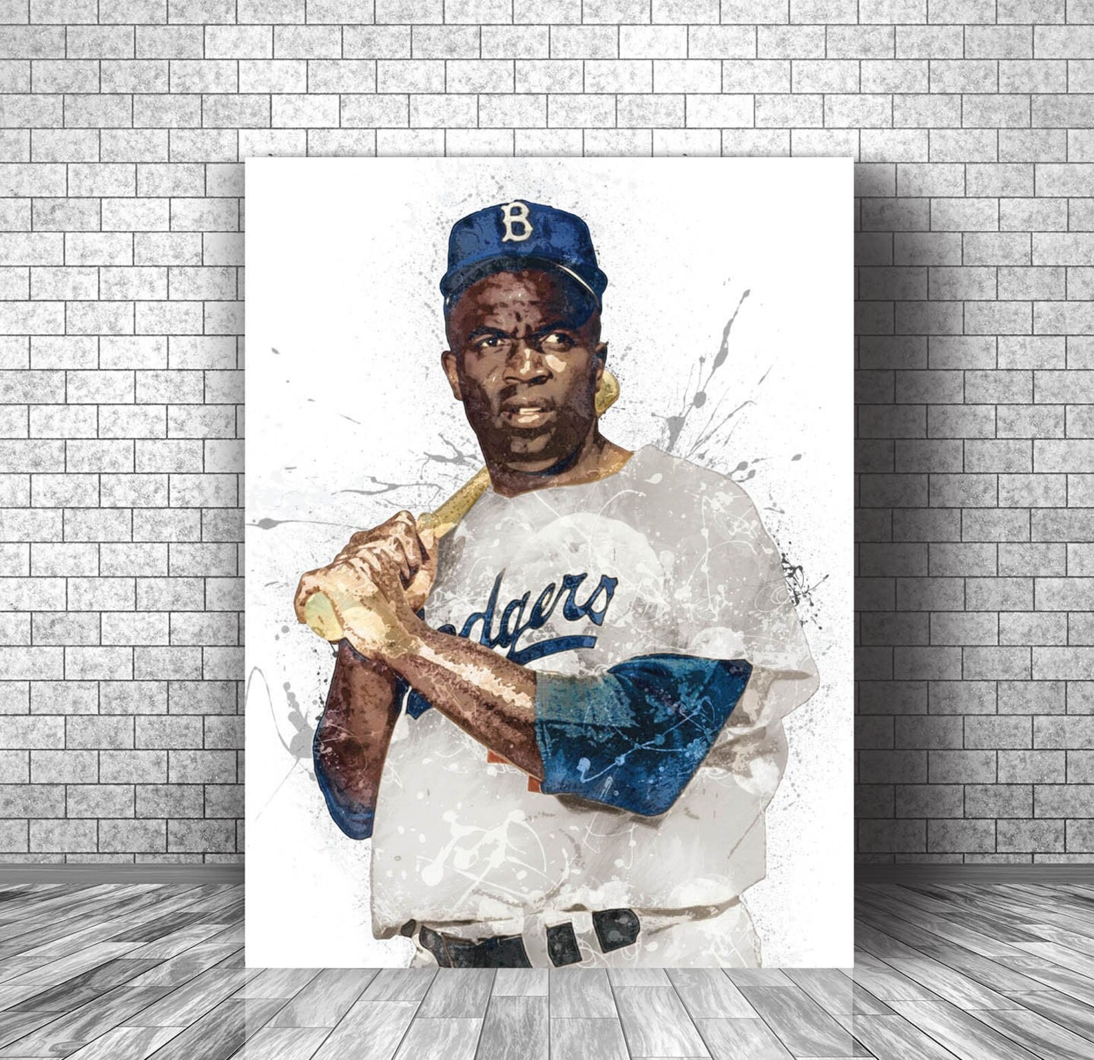 Jackie Robinson Poster Brooklyn Dodgers Poster Canvas | Etsy