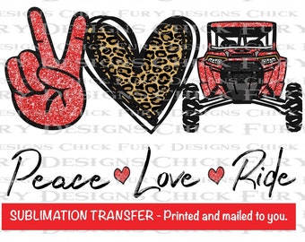 Rzr XP 1000 RED Side by Side Peace Love Ride Ladies | Etsy