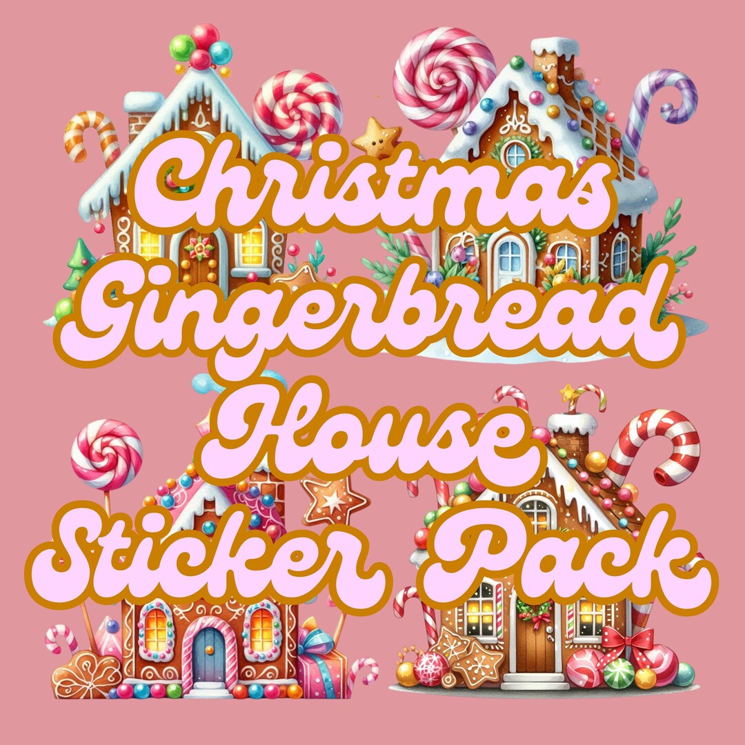 Gingerbread House Sticker Pack | Christmas Stickers | 4 Pack of ...