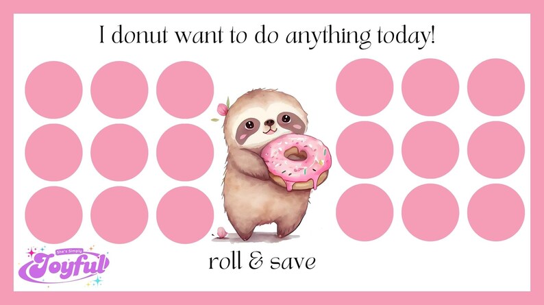 Animal and Donut Savings Challenge Set Donut Sloths 5 Fun & Cute ...