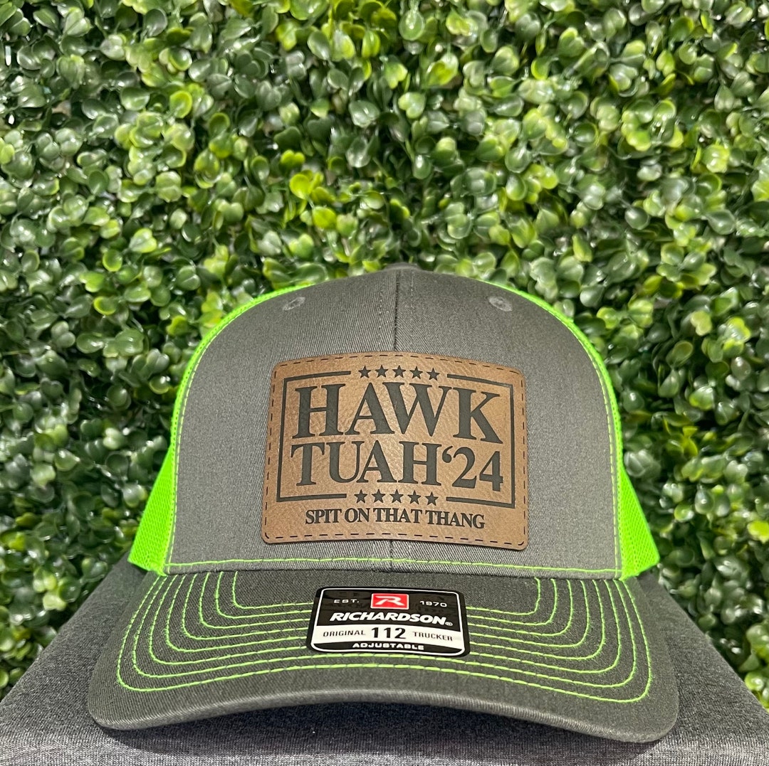 Hawk Tuah Leather Patch Hat, Hawk Tuah, Spit on That Thing, Richardson ...