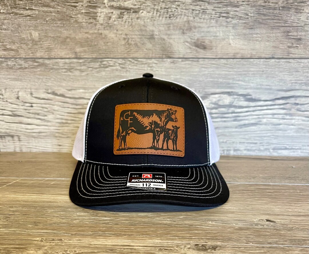 Custom Cow Hat With Initials or Farm Initials, Cow and Calf, Cattle Hat ...
