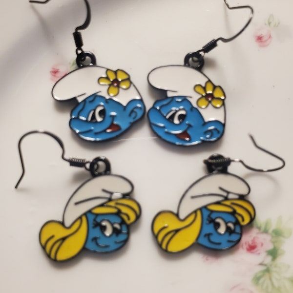 Smurf Earrings - Etsy