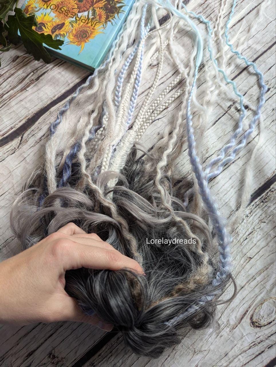 Claw Clip Ponytails Curly Dreads Black Whitesynthetic Crochet Dreads ...