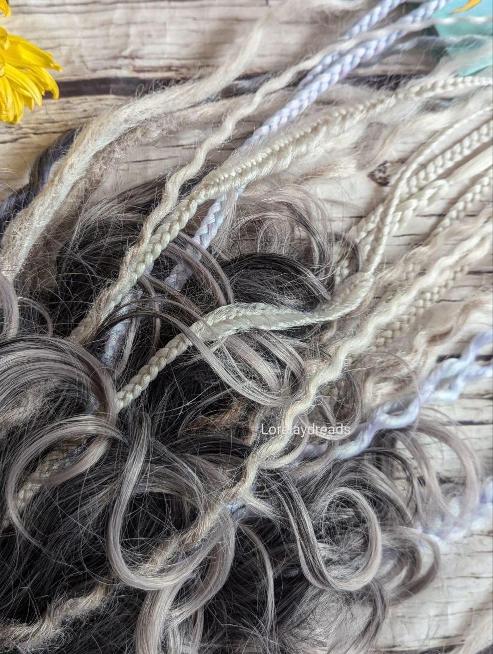 Claw Clip Ponytails Curly Dreads Black Whitesynthetic Crochet Dreads ...