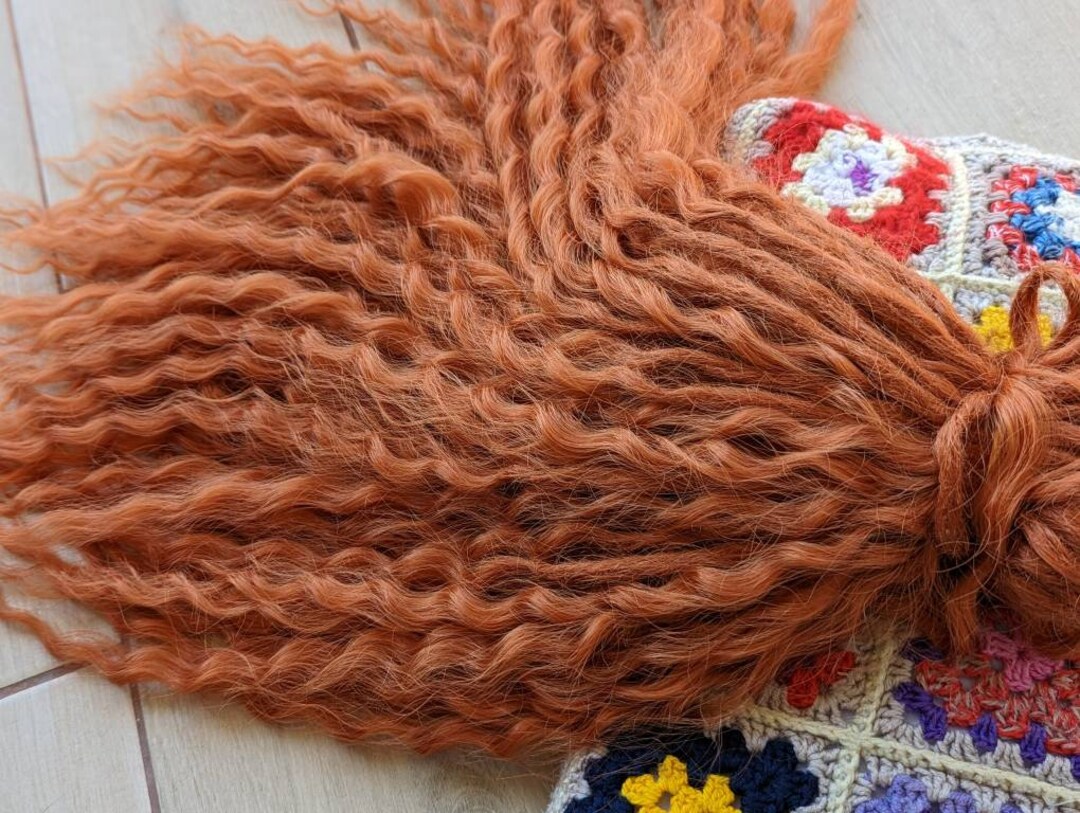 Red Orange Ginger Curly Dreads Synthetic Crochet Dreads Extensions ...