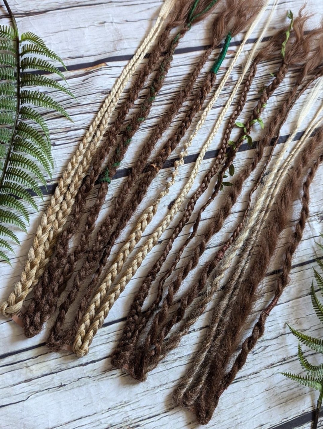 Braids on Clip, Ginger Dreads on Clip, Braid Extensions, Synthetic ...